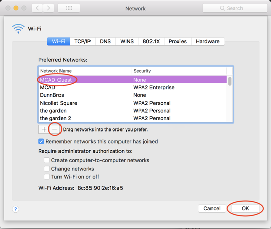 Wireless for MacOS | MCAD Intranet